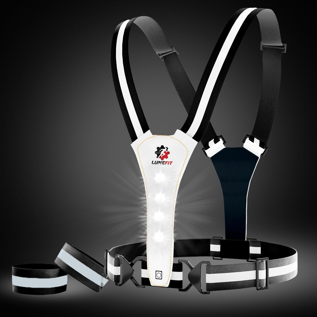 Lumefit Reflective Vest Black | LED Safety Vest for Running – LUMEFIT